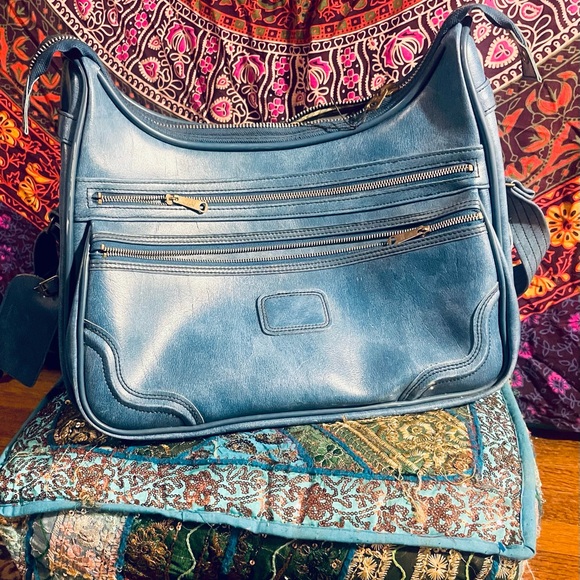 Sears | Bags | Vintage 97s Sears Brand Blue Leather Shoulder Bag | Poshmark
